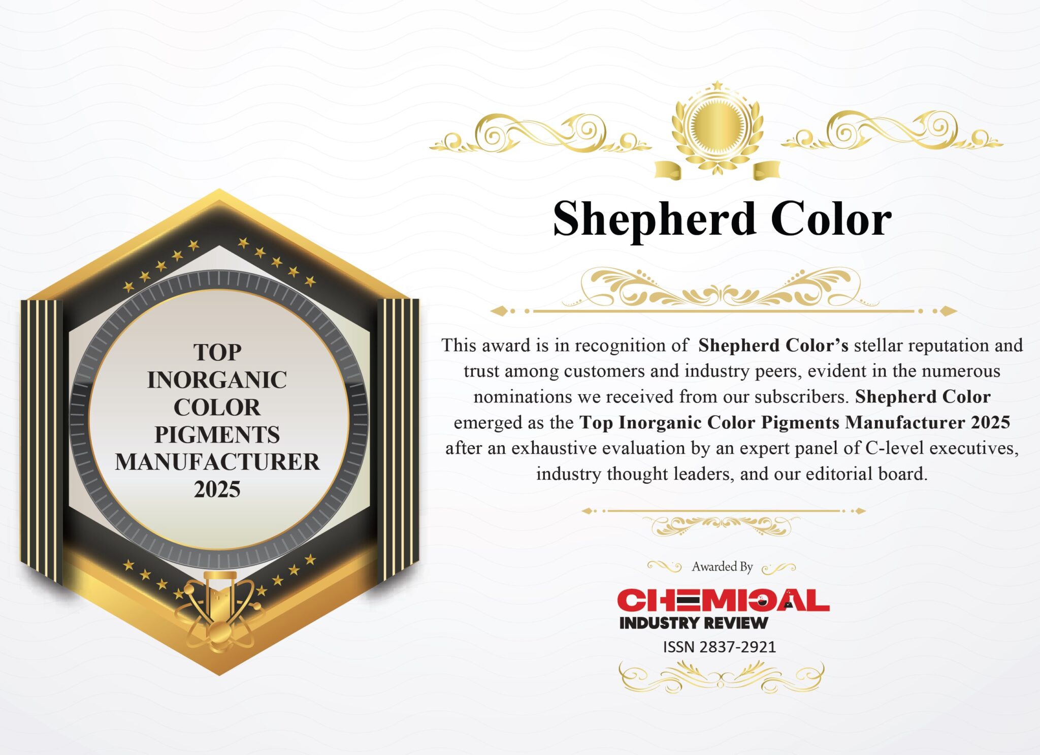 Shepherd Color Recognized as the Top Inorganic Color Pigments ...